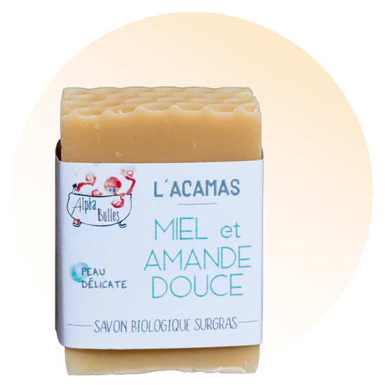 Savon bio au miel et huile d'amande douce : L’Acamas - Alpha bulles