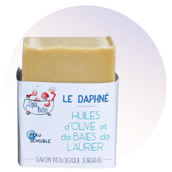 Savon bio à l'huile d'olive et baie de laurier : Le Daphné - Alpha bulles